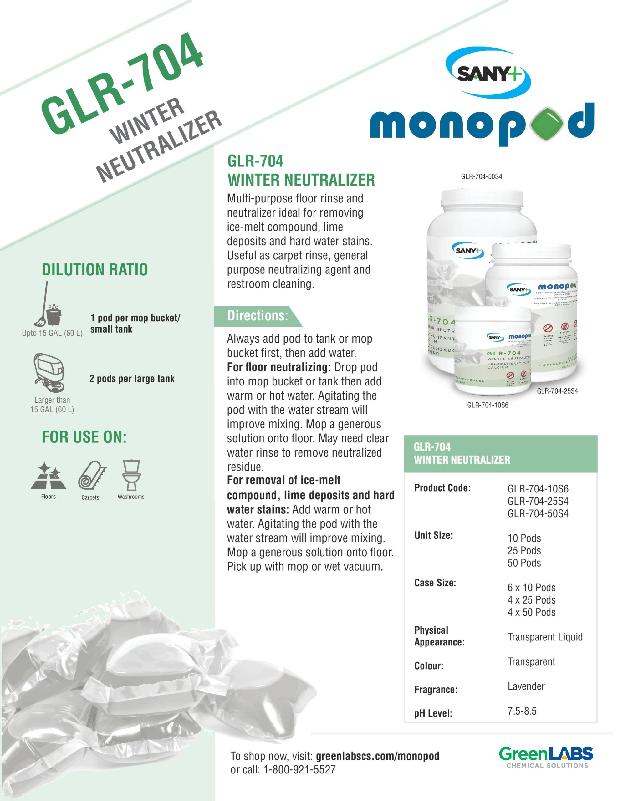 Sany+ Monopod 2020 – Green Labs Chemical Solutions